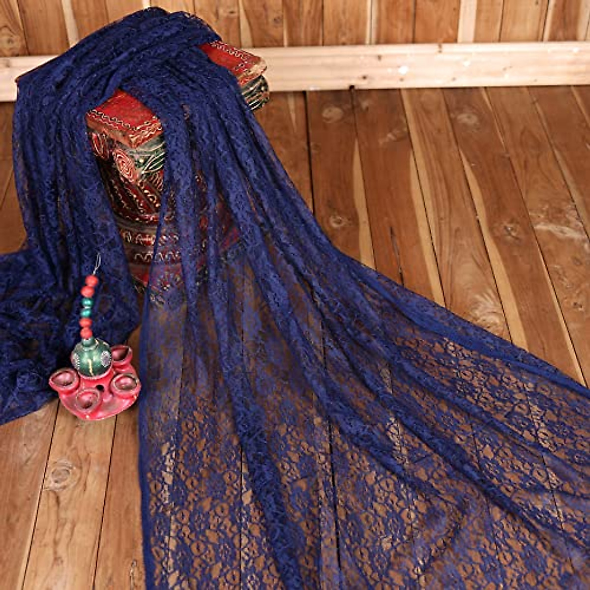 5 Yard 40” Inch Wide - Lightweight Rasal Soft Fabric for Bridal Dress, Voile Crafts Fashion Items, Wedding Gown, Crafting, Banquet & Party Decoration Silky Shiny Rasal Fabric | Navy Blue