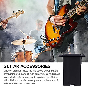 3pcs Pickup Battery Box 9V Plastic Guitar Active Battery Case Holder for Guitar Bass Pickup Replacement Tool (Black)