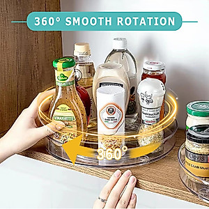 JelKen Lazy Susan Turntable Cupboard Organizer, 2 Pack Rotating Spice Racks for Kitchen, Cabinet, Pantry, Refrigerator (9"x1.38")