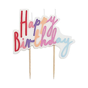 Talking Tables Purple and Pink Happy Birthday Candles Cake Topper | Pastel Party Decorations for Girls Party, Kids, Adults