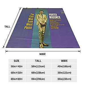 Flannel Blanket Porter Wagoner Soft Lightweight Throw Blanket Warm Durable Sofa Couch Decor Beding 50"X40"