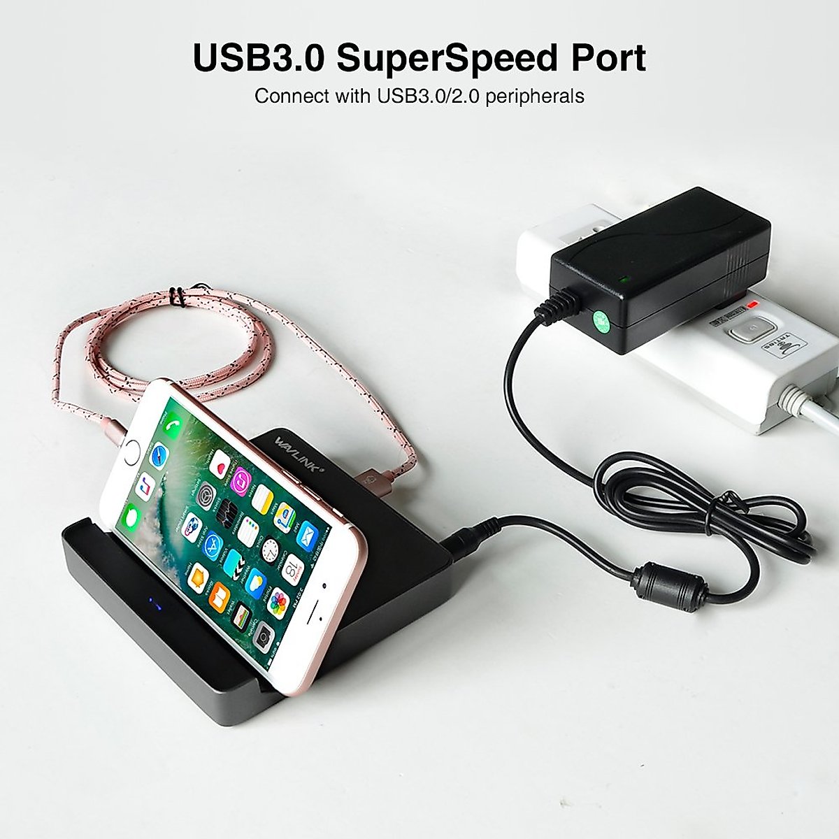 Wavlink Docking Station Compatible with Steam Deck USB 3.1 Gen 2 Type C Display Universal Hub with Power Delivery 4K HDMI Stand Charger for Phone Pad Tablet with 36W Power Adapter