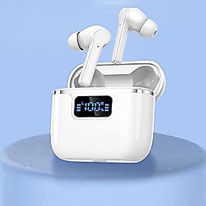 Wireless Bluetooth Earbuds with Charging Case, Stereo Headphones with Deep Bass Low Power Noise Reduction, Built in Mic Headset for Sport/Work