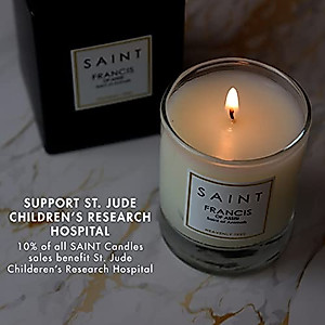SAINT Francis of Assisi Scented Votive Candle with Prayer, Prayer Coin, and Holy Oil, Saint of Animals, Soy Coconut Aromatherapy Candle with 15 Hour Burn Time