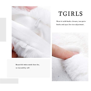 Tgirls Women's Wedding Faux Fur Shawl and Wraps Bridal Fur Stole Fur Scarf for Bride and Bridesmaids (White)