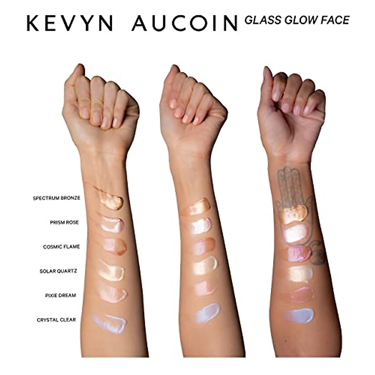 Kevyn Aucoin Glass Glow Face, Prism Rose: Multi-purpose universal dewy highlighter for face and body. Creates glowing youthful-looking hydrated skin with a glassy complexion. Makeup artist go to.