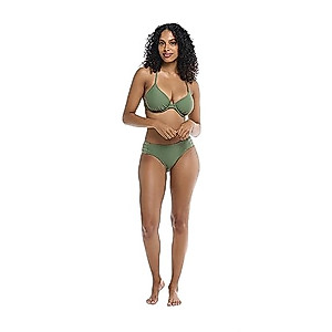 Body Glove Women's Standard Smoothies Solo Solid Underwire D, DD, E, F Cup Bikini Top Swimsuit, Cactus, D