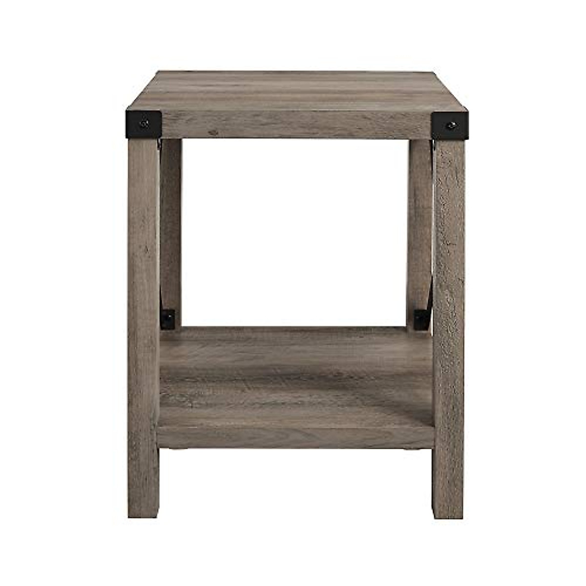 Walker Edison Sedalia Modern Farmhouse Metal X Side Table, 18 Inch, Grey Wash