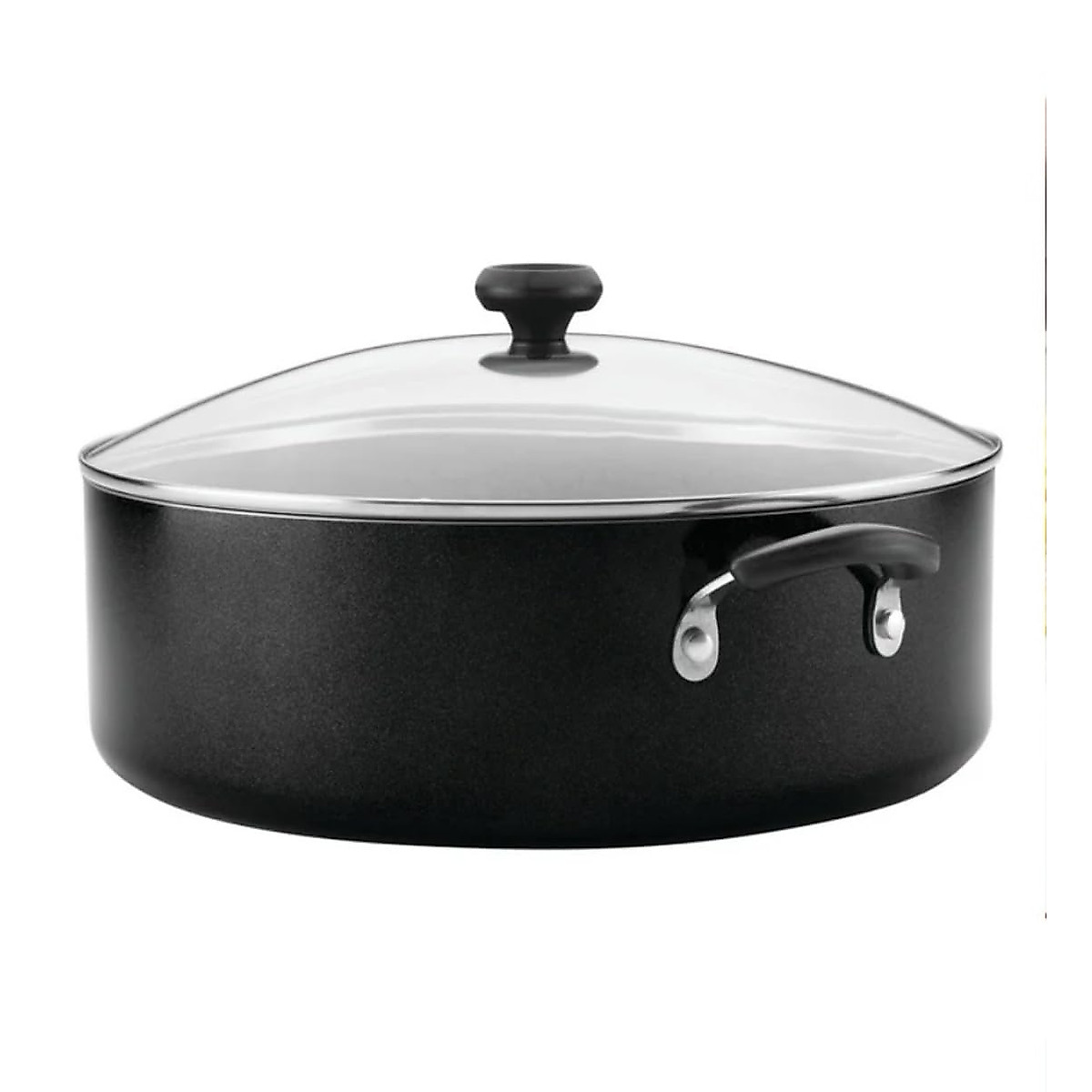 Generic 14-inch Easy Clean Nonstick Family Pan, Jumbo Cooker with Lid (Black), 15.37