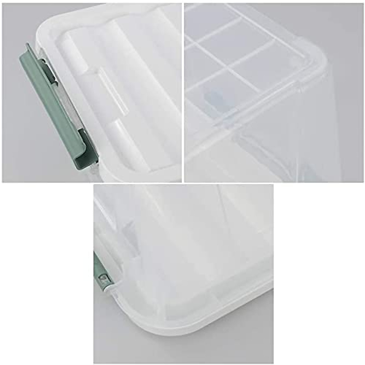 Pekky 6 Packs Clear Large Storage Containers Bins with Lid, Multipurpose 35 Quart Plastic Latch Box Tote