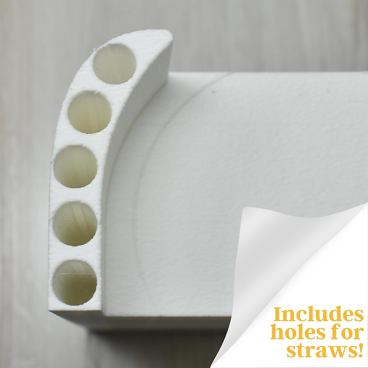 Lid Organizer Compatible With Stanley Cup Lids | 5 Lid Organizer for Cabinets or Kitchen Counter | Includes Straws Storage | Made in USA (White)