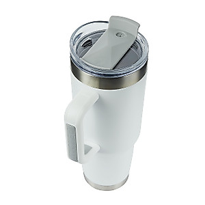 Pelican Hydration Pelican Porter™ 40 oz Vacuum Insulated Tumbler - Recycled Stainless Steel Double Wall Travel with Dual Lid, Powder Coated Insulated Coffee Mug For Hot Cold Drinks, Bright White