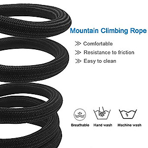 MayPaw 4FT/6FT/8FT/10FT Dog Leash, Classic Solid Colors, Durable Mountain Climbing Rope Dog Leash Reinforced with Leather Tailor Connection Heavy Duty Silver Clasp, 6 Foot Dog Leash Black