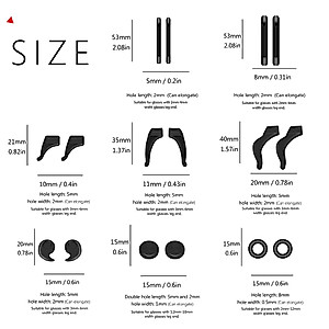 Glasses Ear Grip Eyeglass Ear Cushion Ear Hooks for Glasses Behind The Ear Keep Glasses from Slipping Temple Tips Sleeve Retainer Silicone Anti-Slip Holder Black and White (8 Types)