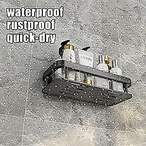 ZEQIDOU Shower Caddy Shelf, No Drilling Traceless Adhesive Shower Shelves Storage Organizer, Thickened Space Aluminum Wall Mount Shower Accessories Storage for Inside Shower,bathroom,Kitchen 2Pack