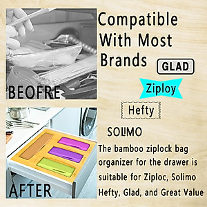 Ziplock Bag Storage Organizer for Kitchen Drawer, Food Storage Bags Organizer Baggie Organizer Holders Dispenser for Kitchen Drawer, Suitable for Gallon, Quart, Sandwich & Snack Bags