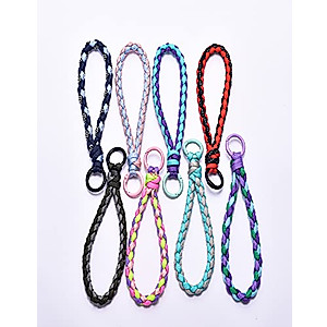 Women Super Strong Rainbow Nylon Rope Thread Knitting Phone Wristlet Holder Strap And Handmade Smartphone Hand Wrist Lanyard