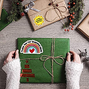 Muminglong 1.5 Inch Thank You for Shopping Small Rainbow Stickers, Small Shop Sticker, Thank You Sticker,Small Business, Packaging Sticker, 500 PCS