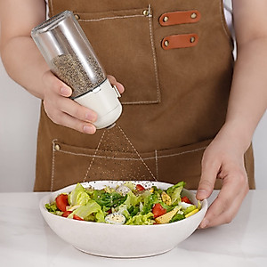 Salt and Pepper Shakers Set,Powder Sugar Shaker,7oz Glass Bottom,Measuring Seasoning Bottle, Salt Control Bottle for Cooking,Camp,BBQ, Travel Salt Shaker,Cooking Helper