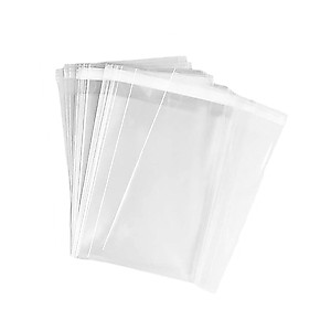 GSHLLO 100 Pcs Clear Cellophane Bags Transparent Cello Bags Self Adhesive Plastic Bags Resealable Cookie Bags Self Sealing Treat Bags for Candy Cookies 6 x 9 inch