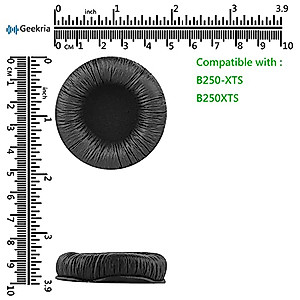 Geekria QuickFit Replacement Earpads + Mic Windscreen Foam Compatible with BlueParrott B250-XTS, B250-XT Plus, B250-XT, B250, B150 Headphones Mic Foam Cover + Ear Cushions (Black)