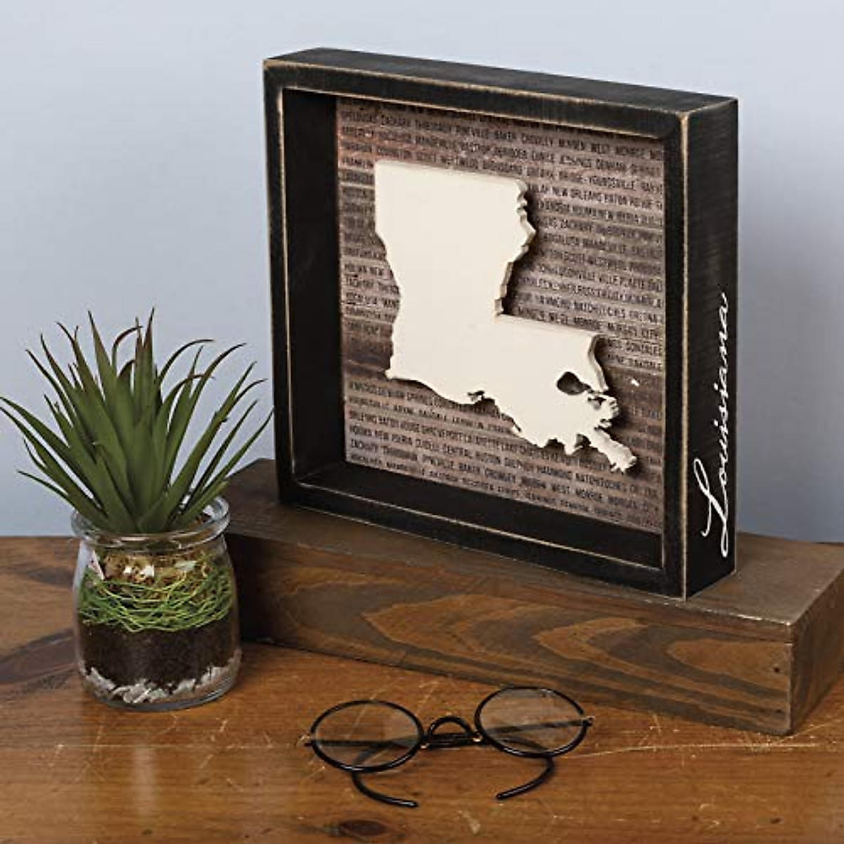 Primitives by Kathy 28233 Louisiana Wanderlust Box Sign, 8.5" x 8"