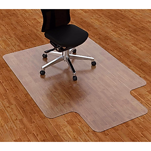 Amyracel Chair Mat for Hardwood Floor, 36” x 48” Office Floor Mats for Rolling Chairs, Easy Glide Plastic Mat for Under Ooffice Chair