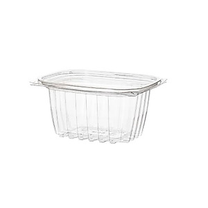 Eco-Products Clear Disposable Rectangular Deli Container with Lid, Eco-Friendly Compostable PLA Plastic Food Container, 16 oz, Case of 300