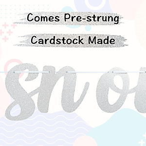 VILIFEVER 2 Pieces Snow in Love Banner Winter Bridal Shower Decorations, Glitter Silver Snowflake Ring Garland for Winter Snow Theme Wedding Engagement Party Decorations