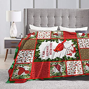 Cardinal Birds Throw Blanket Super Soft and Warm Flannel Blankets for Couch Sofa Cardinal Gifts for Kids and Adults