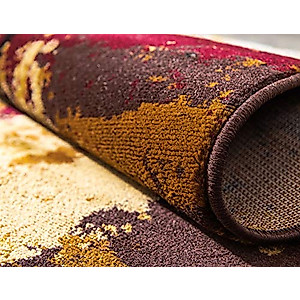 Unique Loom Barista Collection Area Rug - Catuai (8' Round, Multi/ Brown)