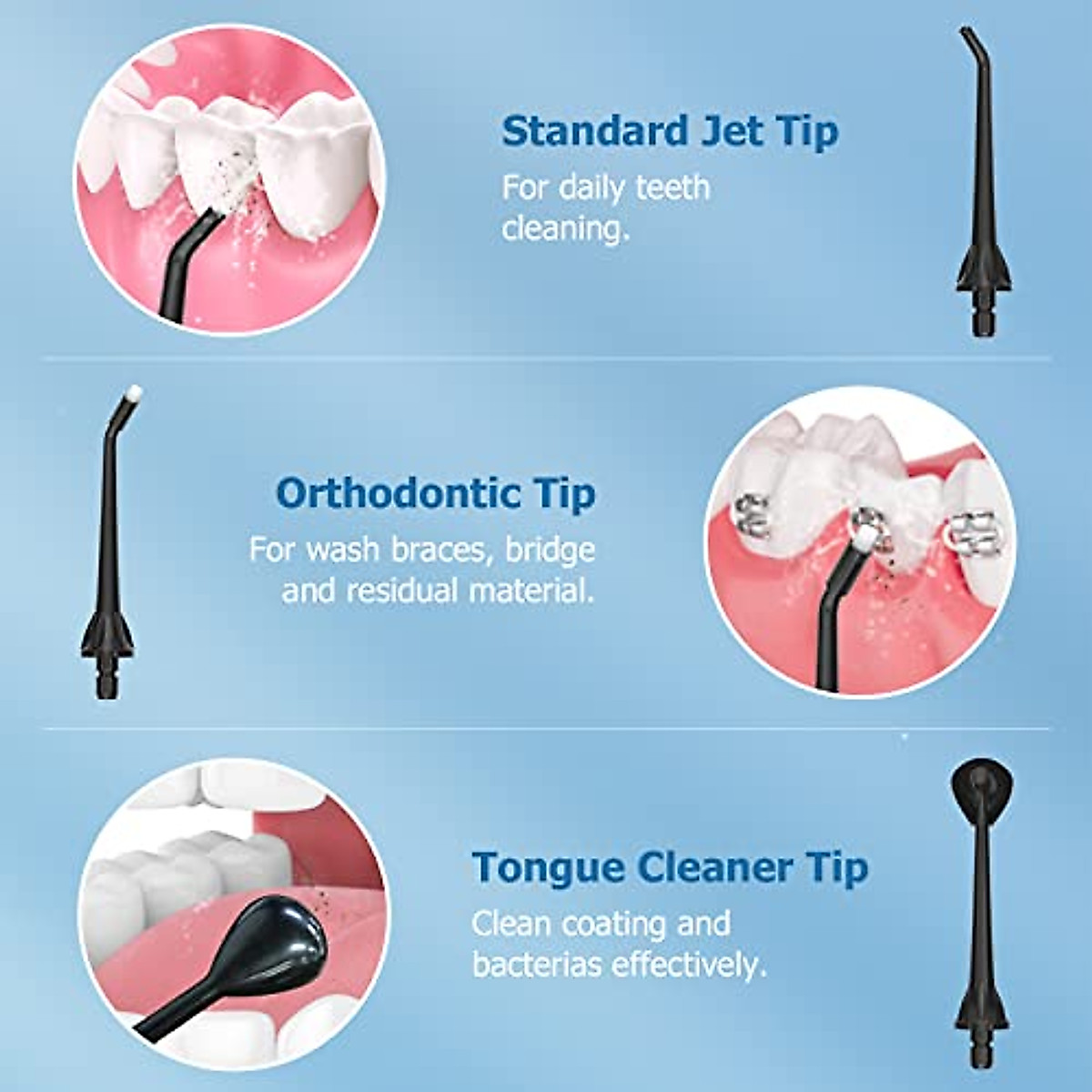 Electric Toothbrush with Water Dental Flosser, 4H Charge 30 Days Use, 4 Modes Cordless Dental Flosser Picks, 3 Modes Sonic Electric Toothbrush, 4 Brush Heads and 4 Water Jet Tips