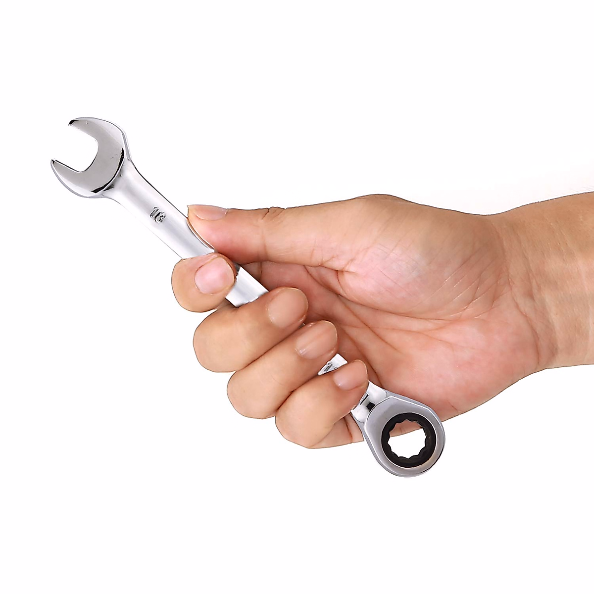 KINJOEK 7 PCS 6 mm 7mm 8mm 9mm 10mm 11mm 13 mm 12PT Ratchet Wrench set, Metric Ratcheting Wrench Set with 5° Movement and 72 Teeth for Projects with Tight Space