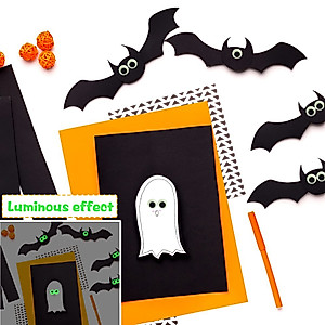 UPINS 300Pcs Googly Wiggle Eyes Self Adhesive, Glowing in Dark Eyes for Crafts Sticker 10 mm Sparkle Wiggle Eyes Suitable for Handicrafts DIY Halloween Christmas