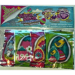 Easter Egg Wack-a-pack Balloon Surprise! 3 Pack of 4 Self-inflating Foil Balloons- Various Designs