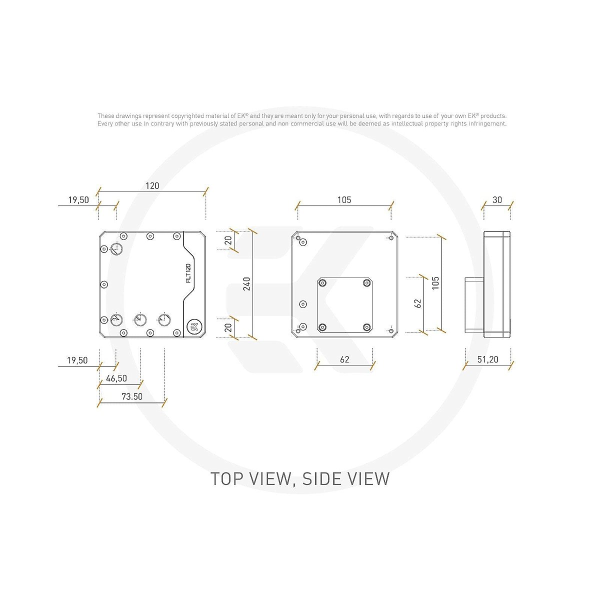 EKWB EK-Quantum Kinetic FLT 120 Pump/Reservoir Combo, DDC PWM, D-RGB, Plexi