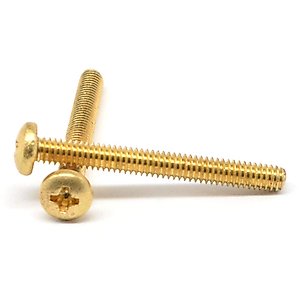 #4-40 x 3/8" Coarse Thread Machine Screw Phillips Pan Head Brass Pk 100