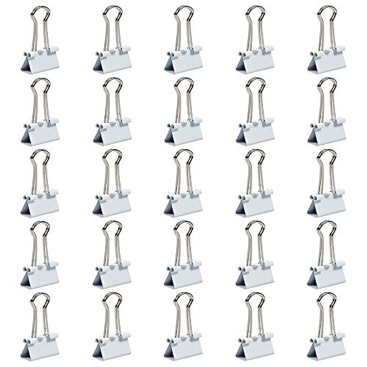 JAM PAPER Colorful Binder Clips - Small - 3/4 Inch (19 mm) - White Binderclips - 25/Pack