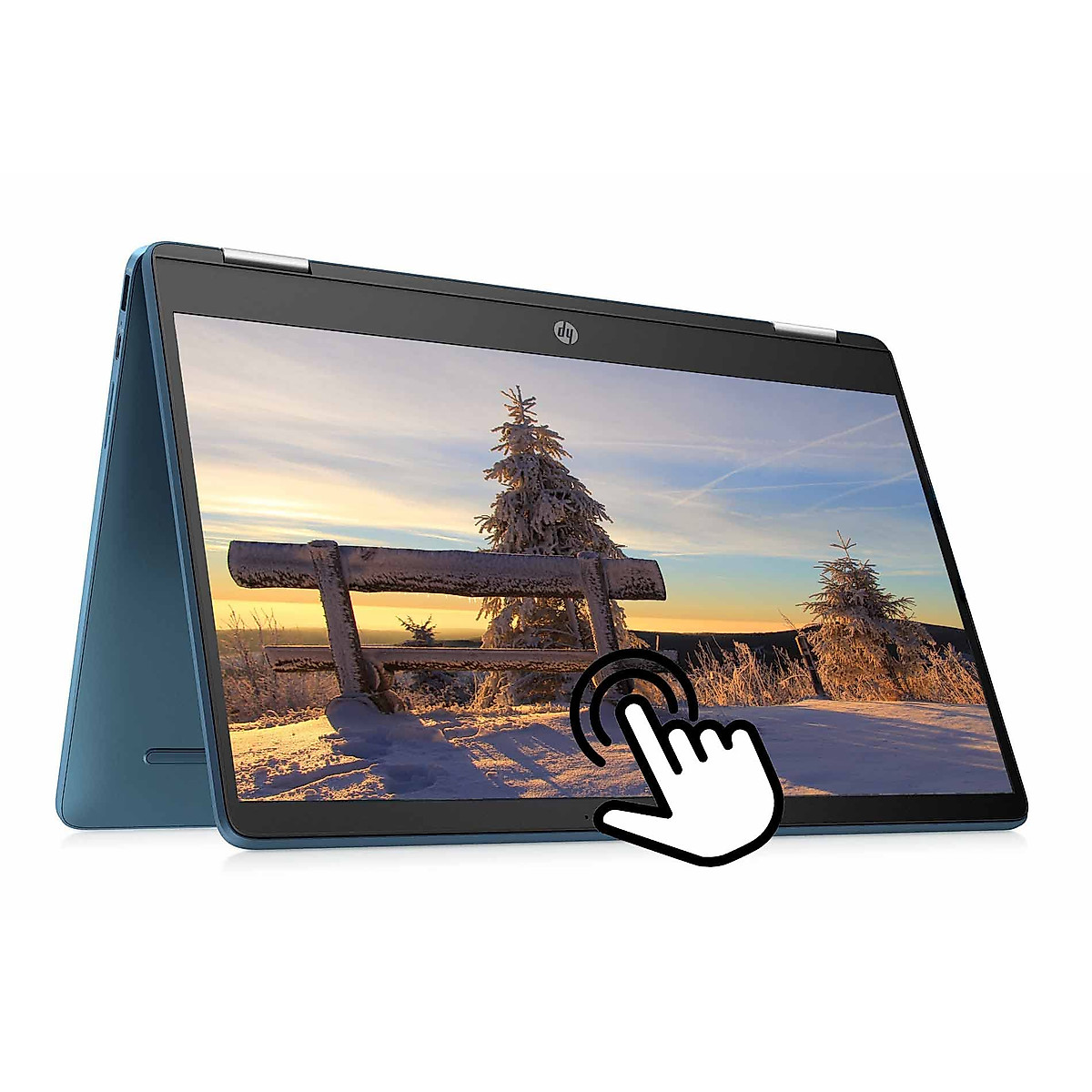 HP Flagship Chromebook 14" HD 2-in-1 Touchscreen Laptop, Intel Celeron N4120(Up to 2.6GHz), 4GB RAM, 64GB eMMC, Wi-Fi, Up to 13Hours Battery Life, Bluetooth, Chrome OS, Blue, w/GM Accessories