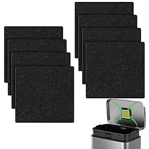 Trash Can Odor Absorbing Filter Refills for EKO Garbage Cans, Activated Charcoal Deodorizer, Strong Charcoal Odor Absorber, Pack of 8 Replacements