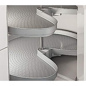Pro-Arc Kidney Shaped 2-Shelf Lazy Susan Set with Durable Rigid Trays (28 INCH)