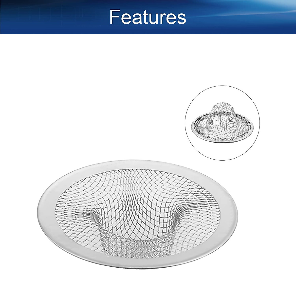Yinpecly 70mm Dia Kitchen Sink Strainer Stainless Steel Mesh Sink Strainer, Perfect for Kitchen Sink, Bathroom Bathtub, Floor Drain, Balcony Drain Hole, Narrow Rim 6Pcs
