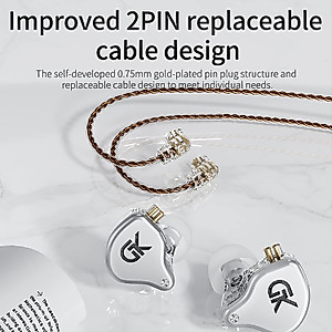 erjigo earphone, Customized comfort, GK-GS10Earbuds, 4BA+1DD Configuration, noise-canceling headphone, HIFI Sports&fitness headphones (Black with microphone)