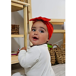 BABYGIZ Baby Girl Headbands-Infant,Toddler Cotton Handmade Hairbands with Bows Child Hair Accessories (Red)