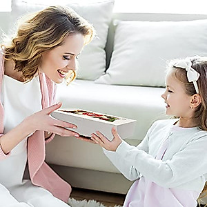 Moretoes 48pcs White Bakery Boxes 12x8x2.5 Inches with 3 Style Window for Pastry, Dessert, Cookies, Muffins, Donuts, Chocolate Covered Strawberries with 4pcs Stickers