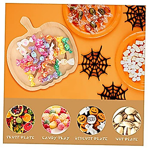 Halloween Wood Trays Halloween Tableware Decorative Bread Tray Woodsy Decor Gathering Cupcake Stand Storage Tray Wood Decor Jewelry Dish Tray Wooden Pumpkin Breakfast Serving Trays
