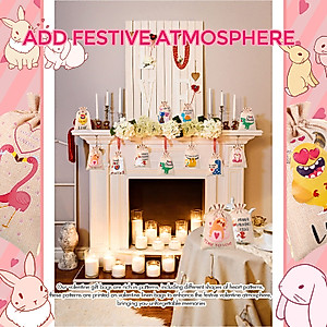 Zhengmy 100 Pcs Valentine Drawstrings Burlap Bags for Kids Valentine's Day Burlap Bags Valentines Goodie Bags Valentines Gifts Canvas Heart Bags Candy Pouches for Wedding Shower DIY Craft, 5 x 7 Inch