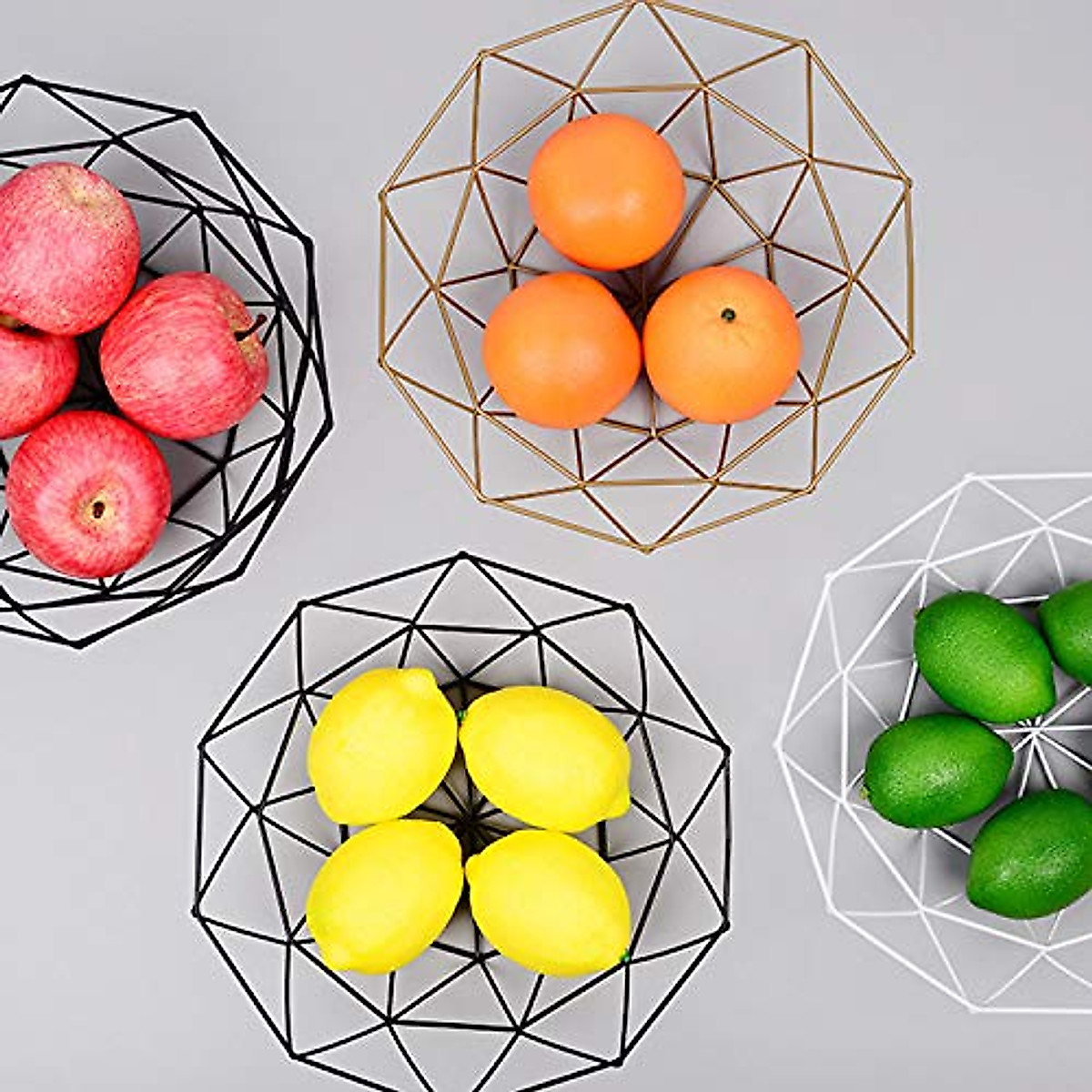 Fruit Stand Vegetables Serving Bowls Basket Holder for Kitchen Counter,Table Centerpiece Decorative,Countertop,Home Decor,Metal Iron Wire,Modern Stylish Rack for Banana,Fresh Veggie,Orange,Buffet,Eggs