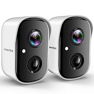 Wireless Cameras for Home/Outdoor Security, Battery Powered 1080P HD WiFi Security Cameras Wireless Outdoor with Spotlight, AI Motion Detection, Color Night Vision, SD/Cloud-2 Pack