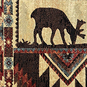 Home Dynamix Buffalo Southwest Rustic Area Rug, Brown/Red, 5'2"x7'2", Rectangular